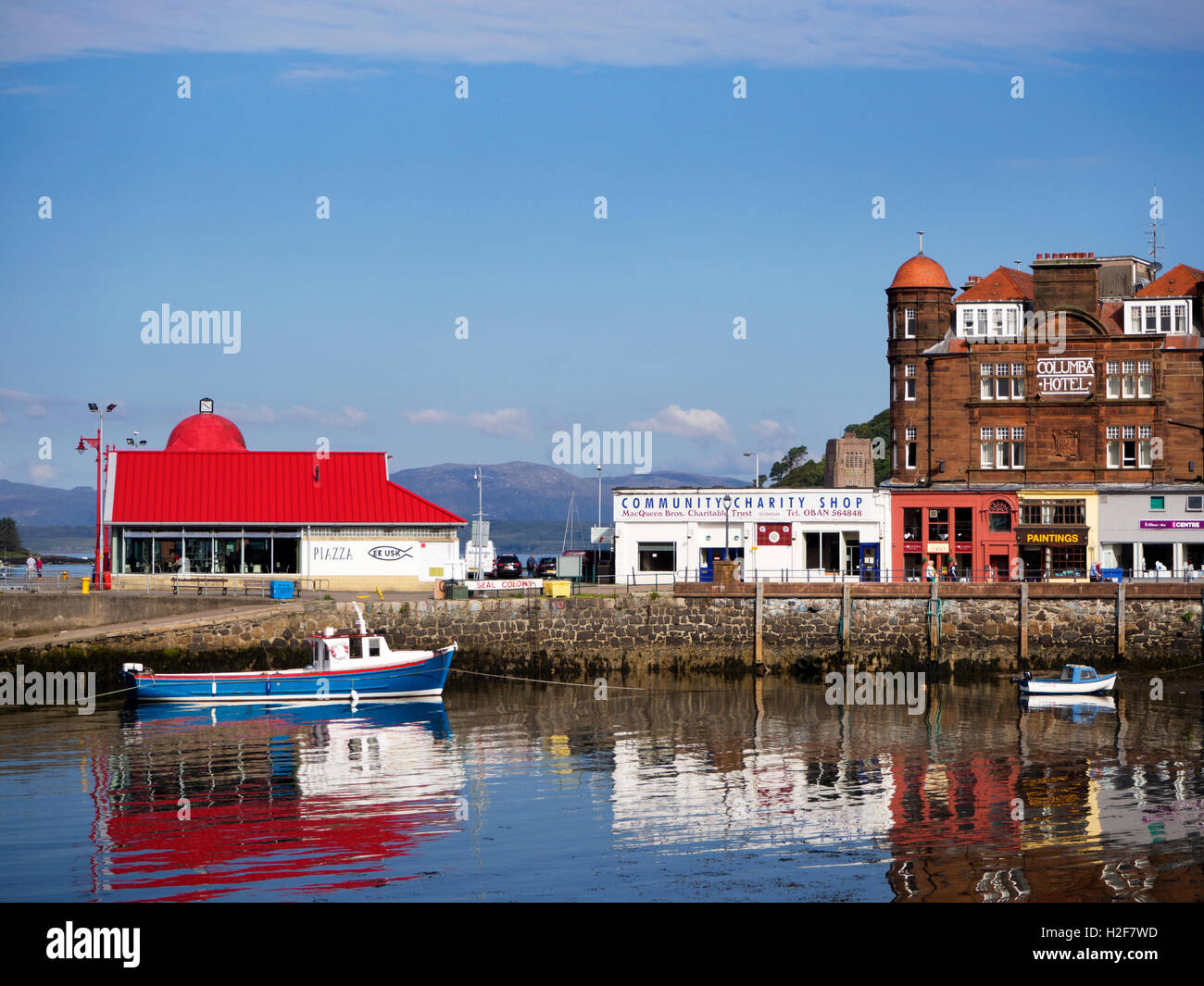 North Pier and Columba Hotel at Oban Argyll and Bute Scotland Stock ...