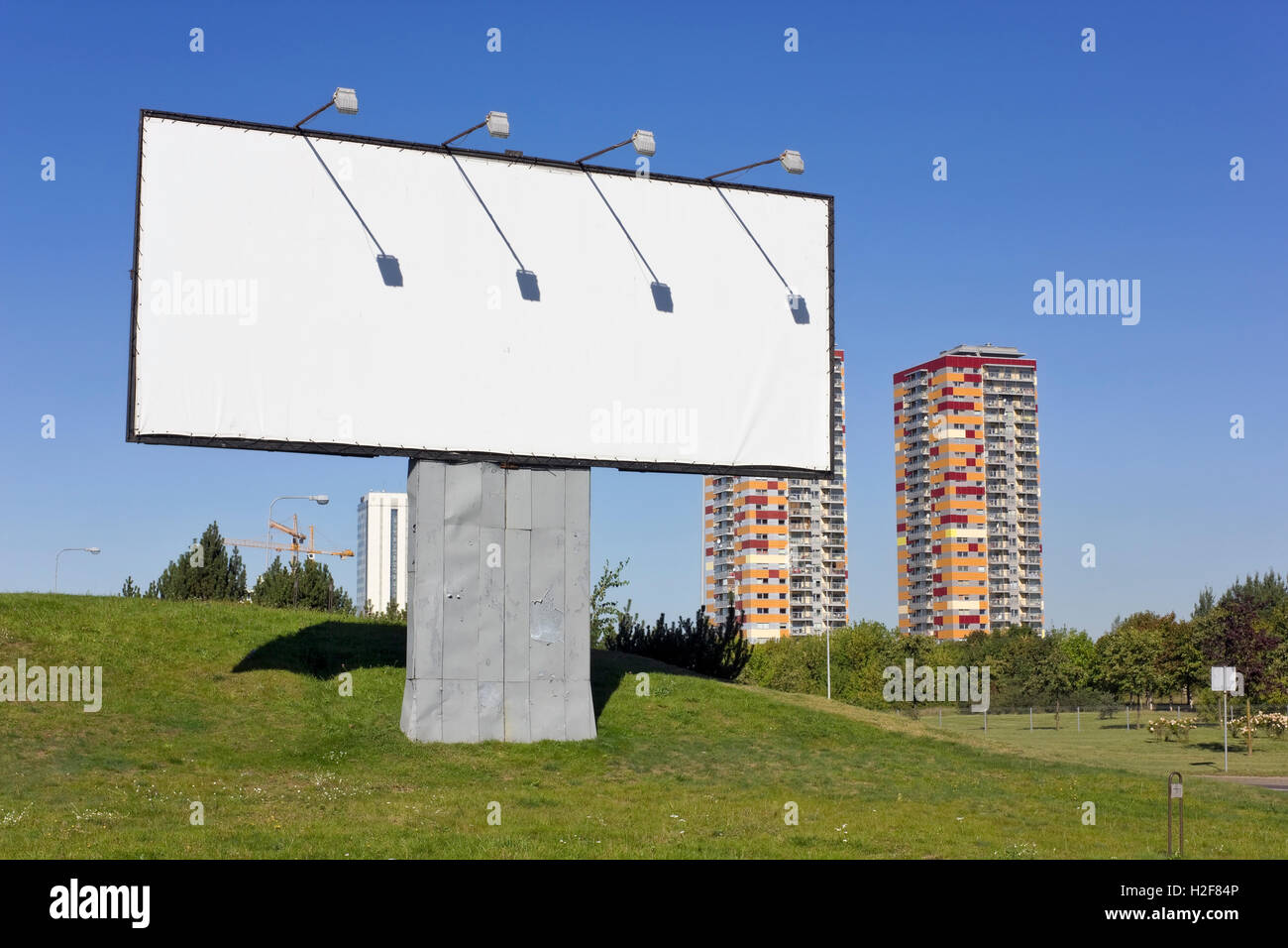 The big metal mass production billboard for outdoor advertizing. On a ...