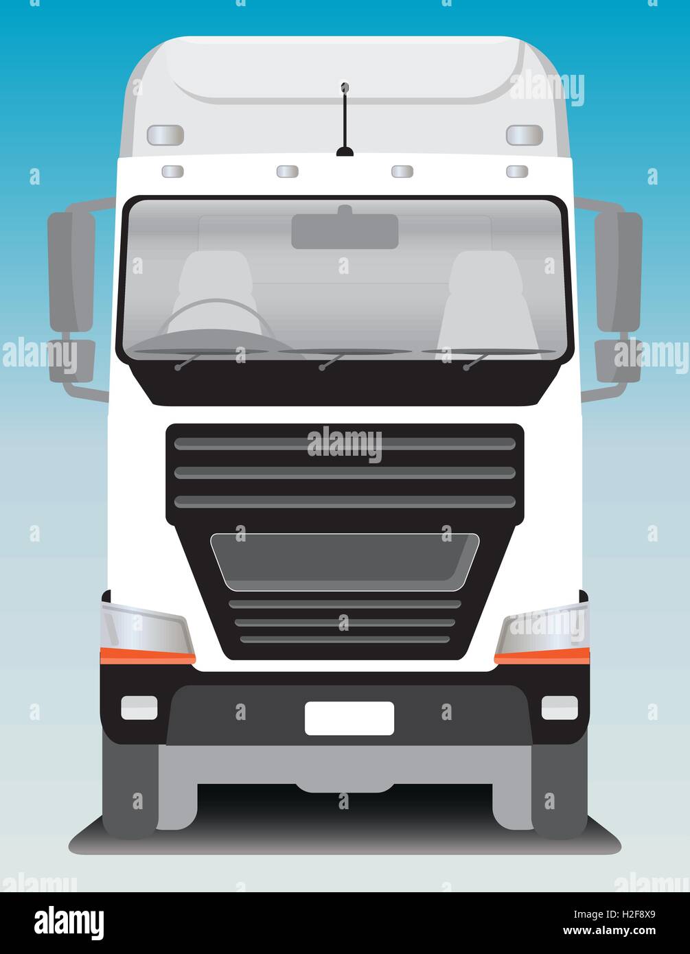 Front view of Cargo truck Vector Illustration Stock Vector Image & Art ...