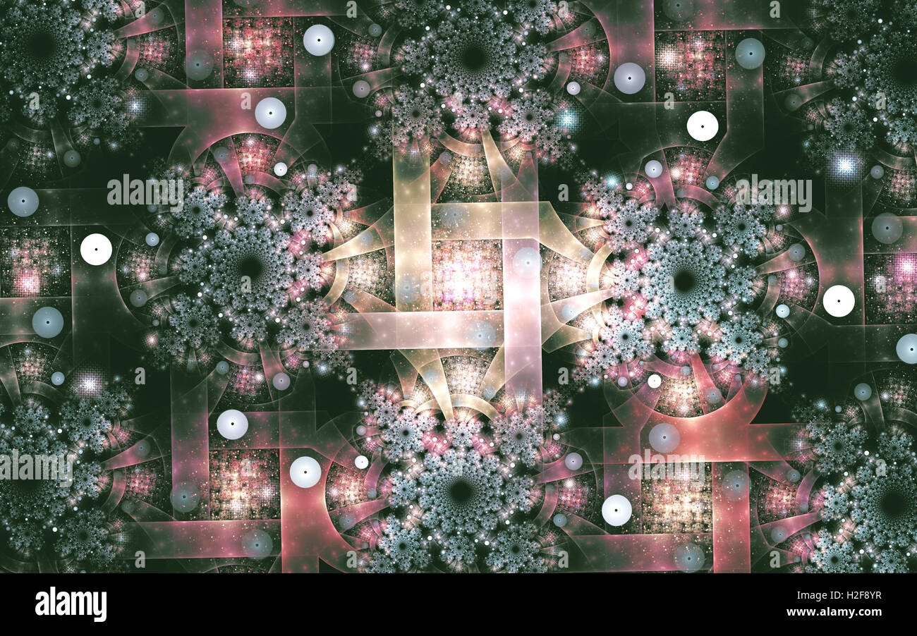 Fractal image on a dark background colorful lines, intricately ...