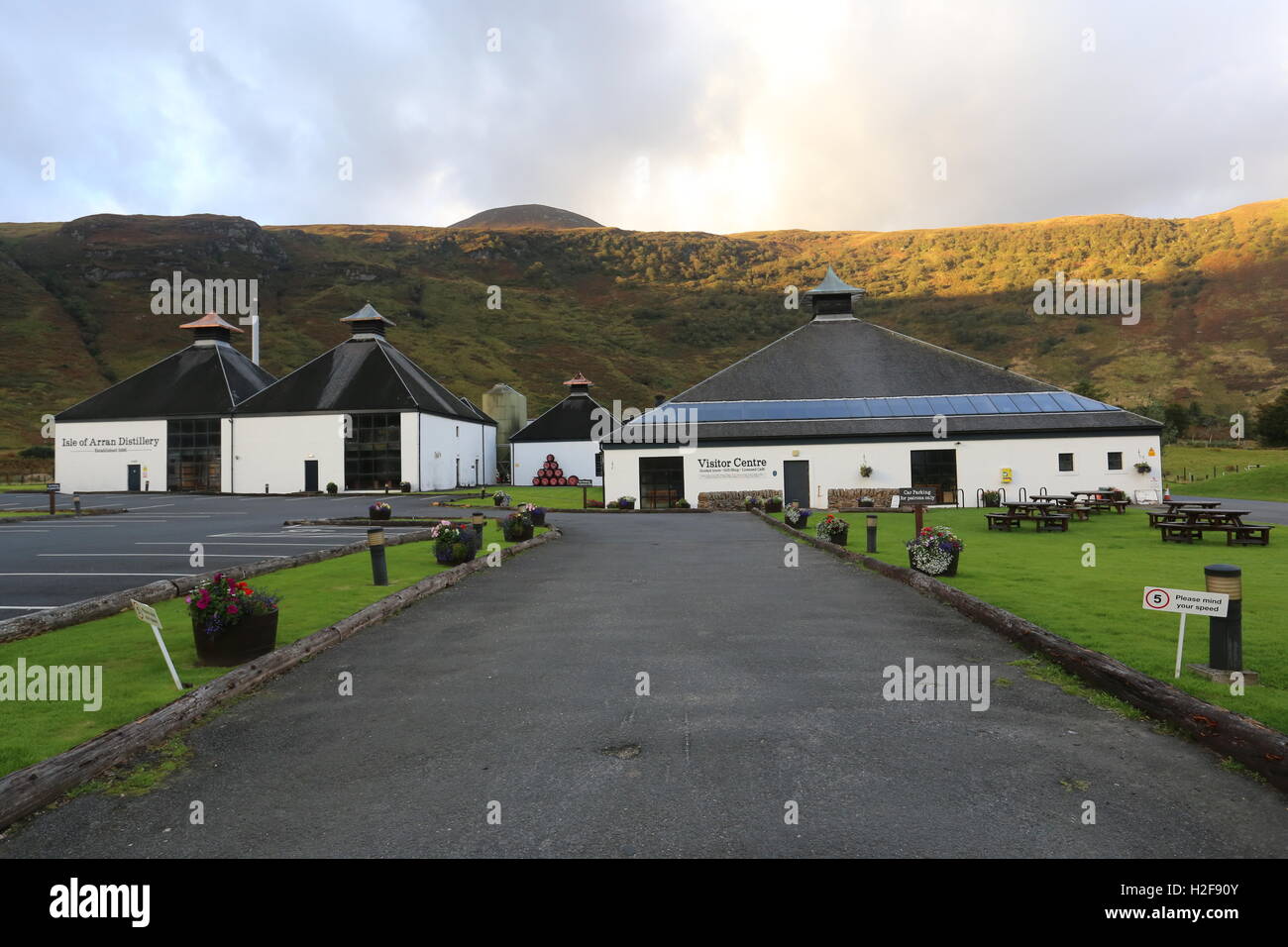 Exterior of Arran distillery Lochranza Isle of Arran Scotland September ...