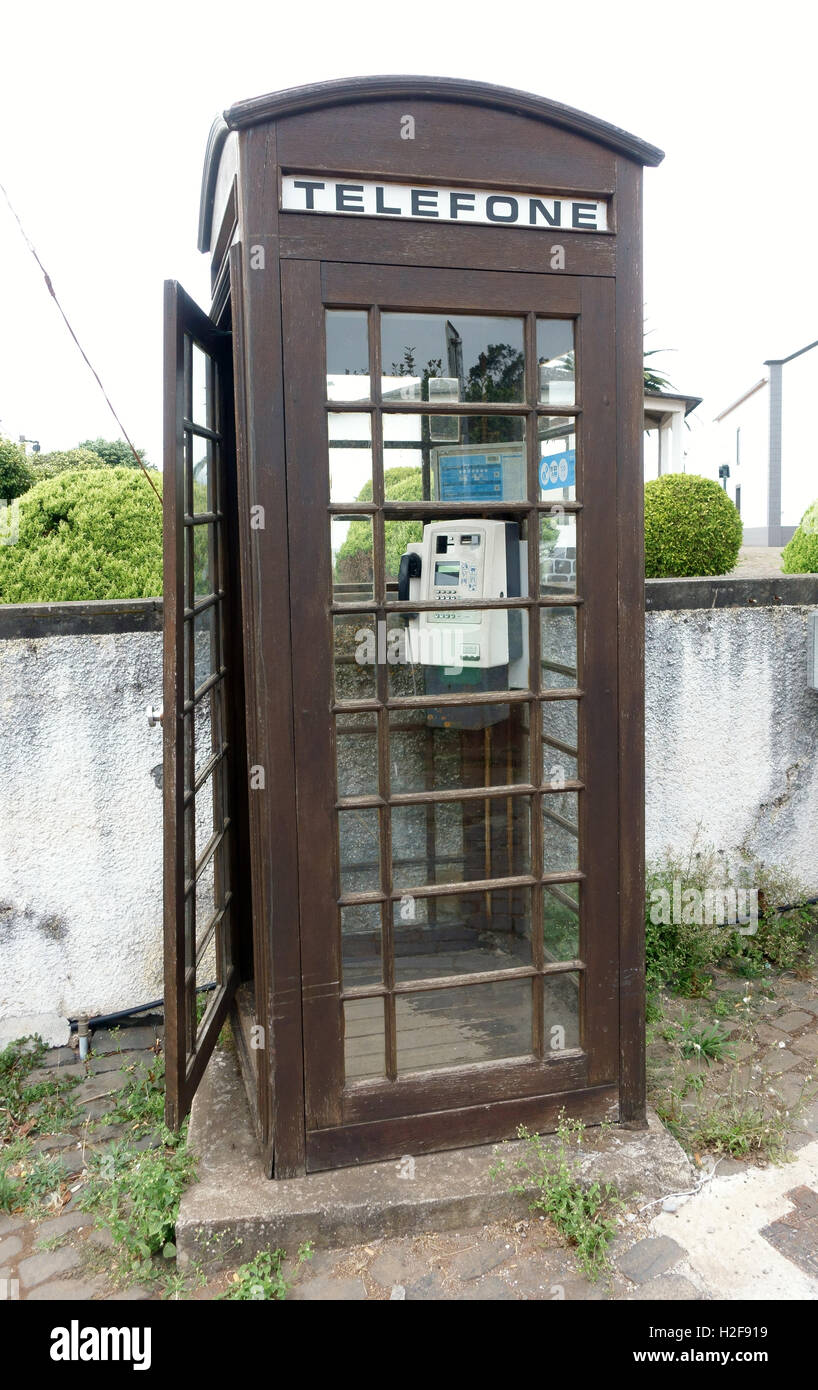 Santa da Serra Madeira wooden telephone box Stock Photo - Alamy