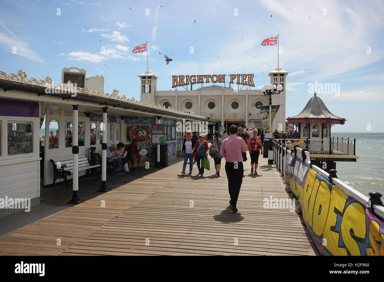 The Famous Brighton Pier on a beautiful sunny day, England, seaside ...