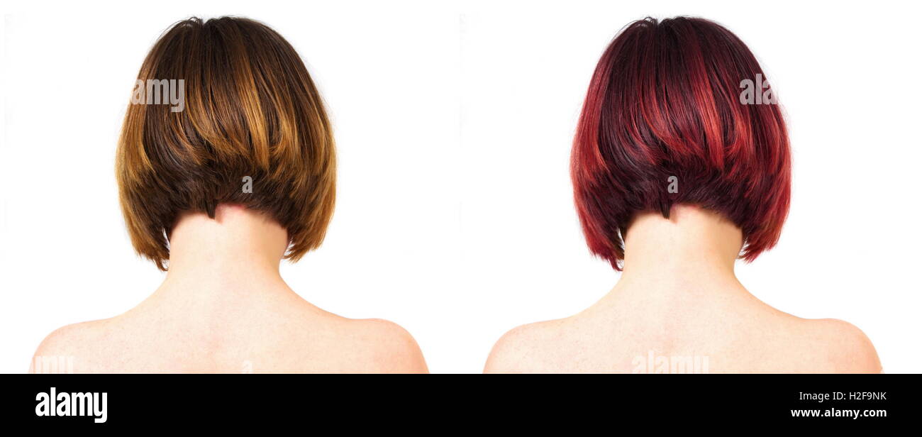 two color female haircuts Stock Photo - Alamy
