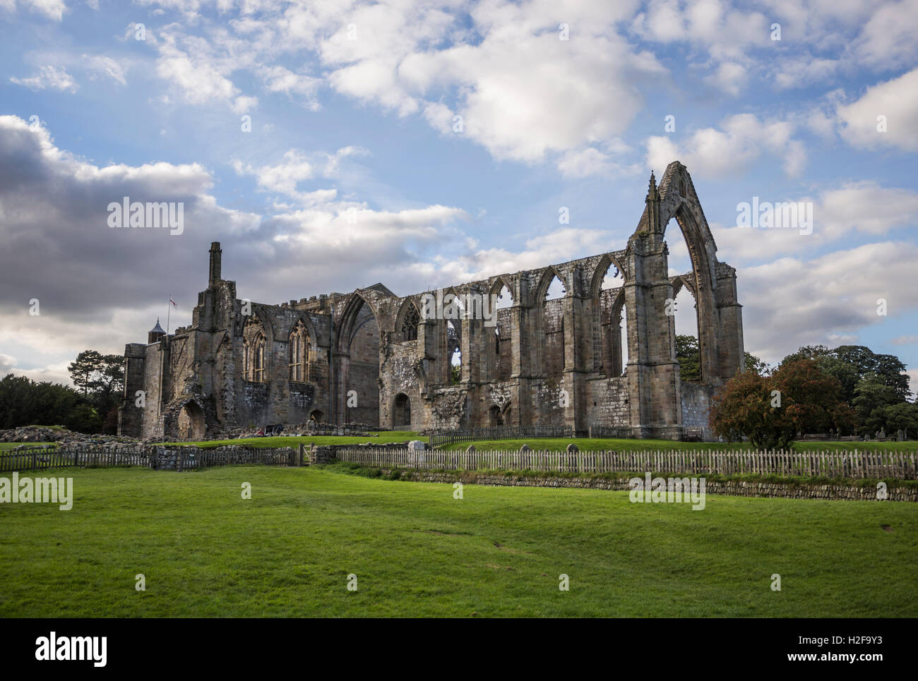 The historical ruins of Bolton Abbey in Yorkshire Stock Photo - Alamy
