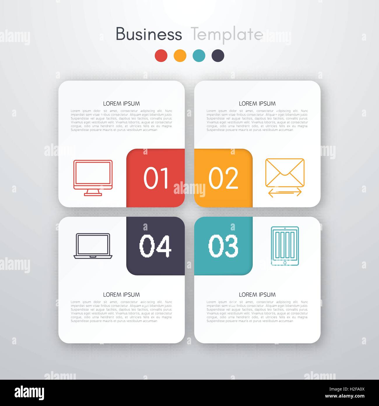 Vector illustration of four square infographics Stock Vector Image ...