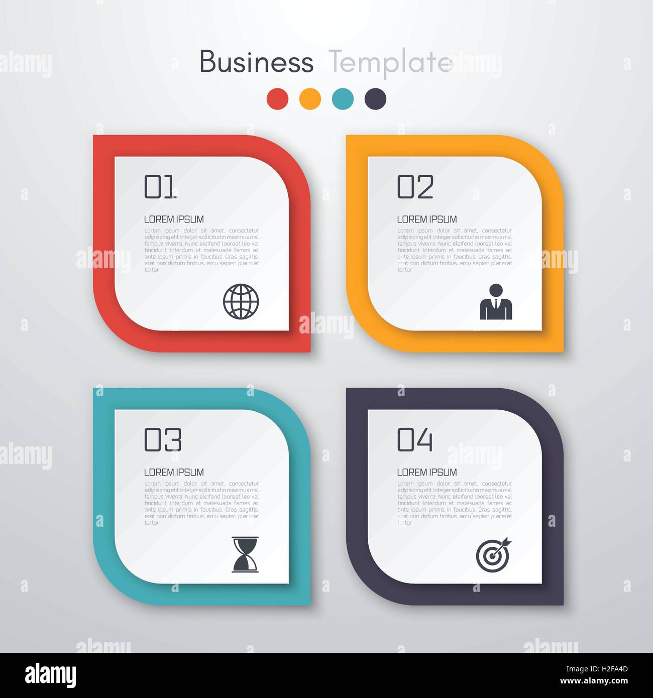 Vector illustration of four square infographics Stock Vector Image ...