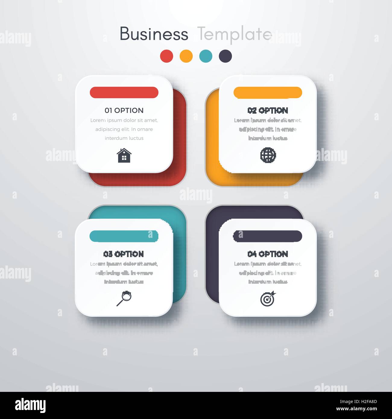 Vector illustration of four square infographics Stock Vector Image ...