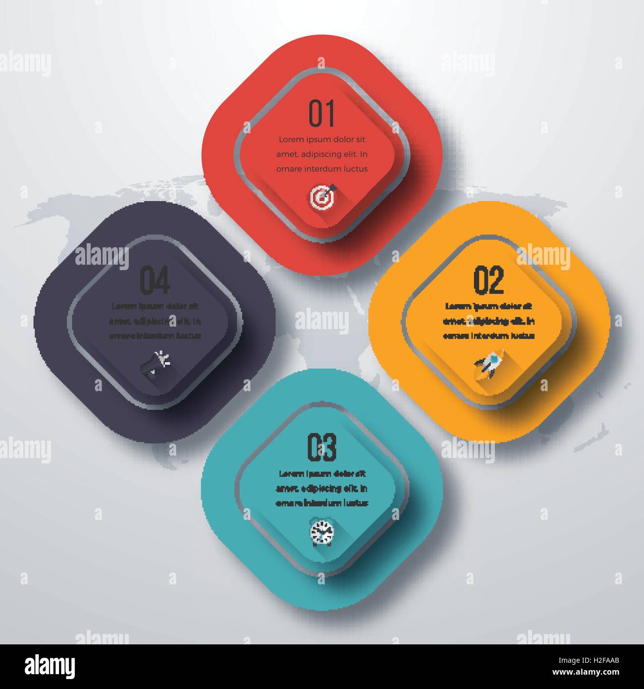 Vector illustration of four square infographics Stock Vector Image ...