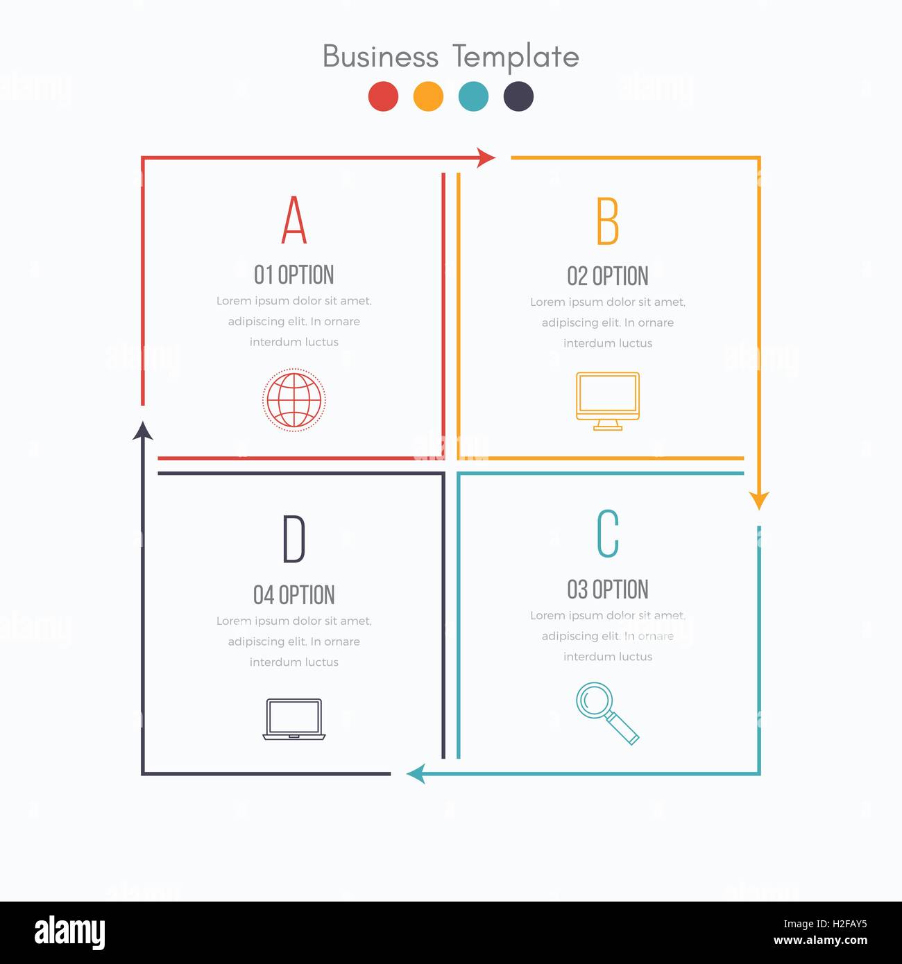 Four phase infographic Cut Out Stock Images & Pictures - Alamy