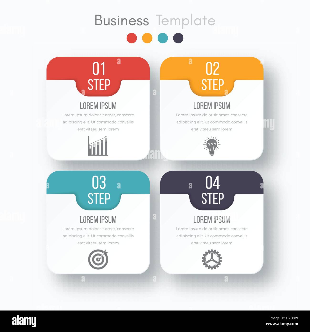 Vector illustration of four square infographics Stock Vector Image ...