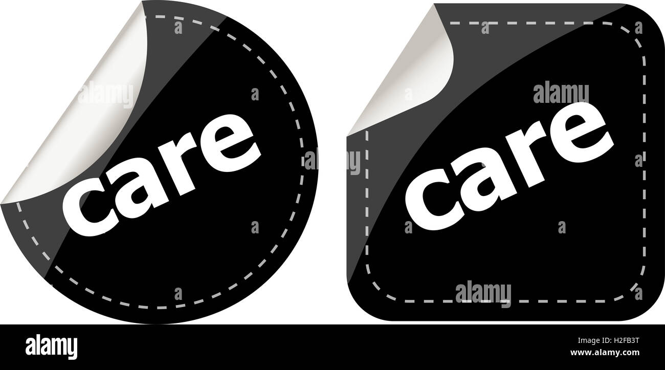 care word stickers set, web icon button Stock Photo - Alamy