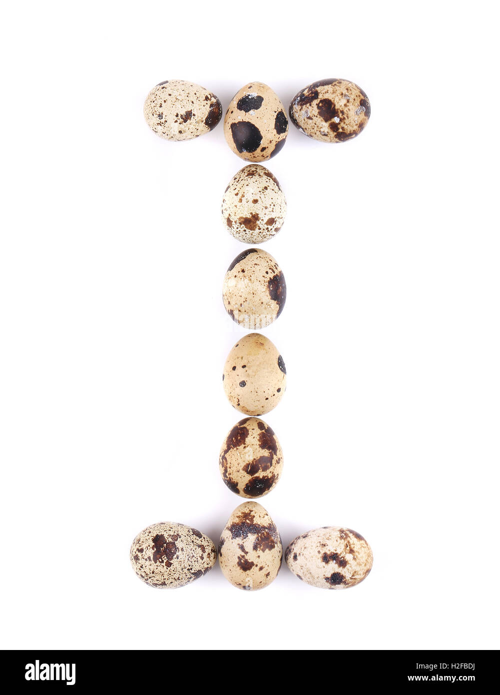 quail eggs in the form of letter I Stock Photo - Alamy