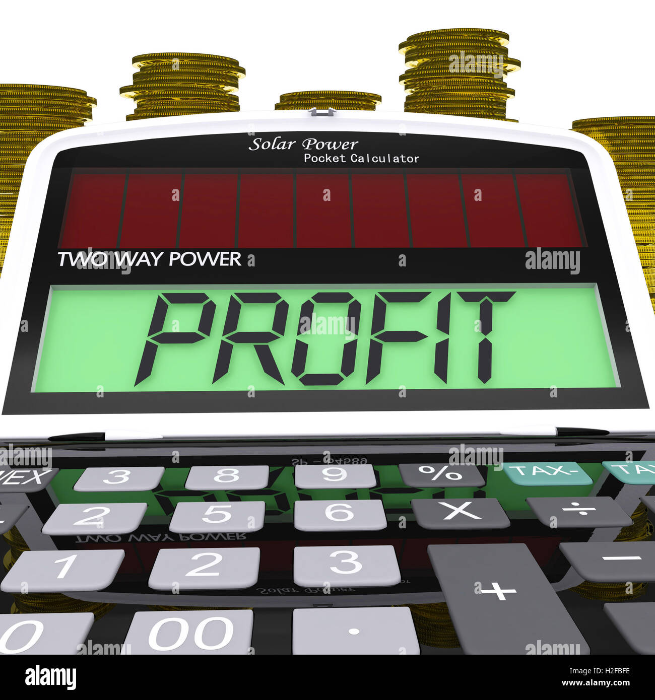 Profit Calculator Means Surplus Income And Revenue Stock Photo - Alamy