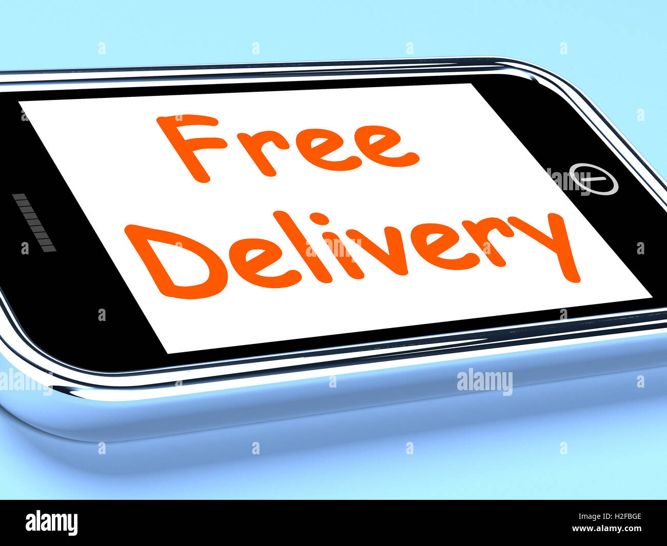 Free Delivery On Phone Shows No Charge Or Gratis Deliver Stock Photo ...
