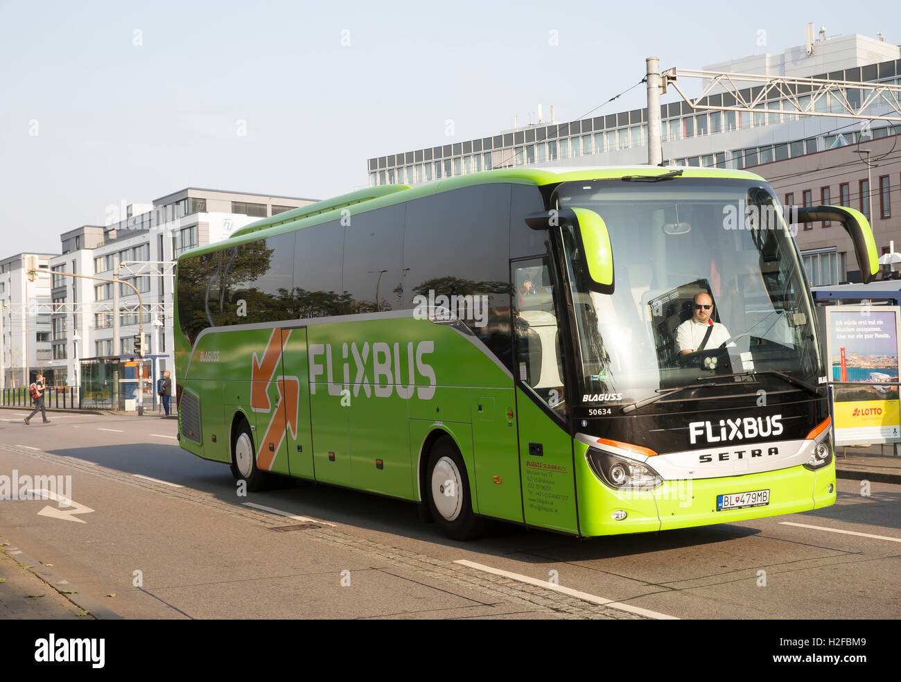 Flixbus green coach In Heidleburg Railway Station Germany Stock Photo ...