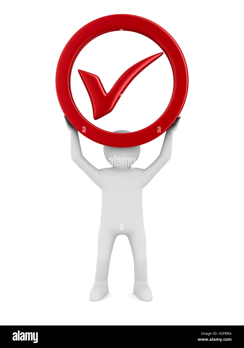 Symbol ok on white background. Isolated 3D image Stock Photo - Alamy