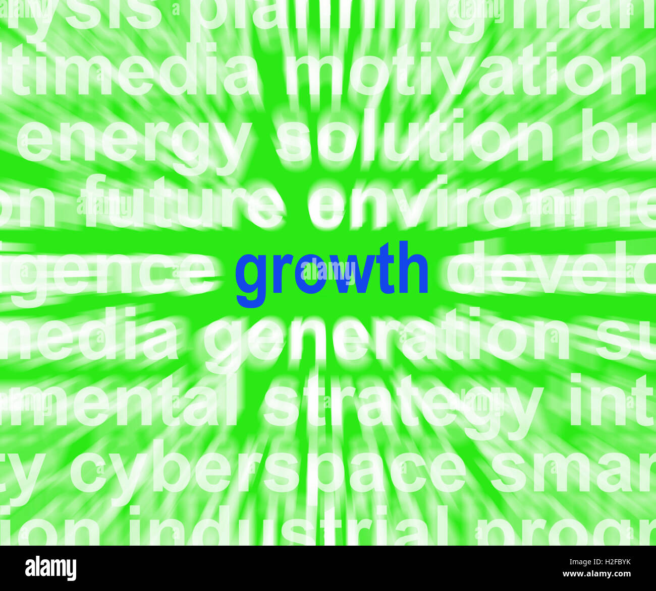 Growth Word Shows Progress Gain And Expansion Stock Photo - Alamy