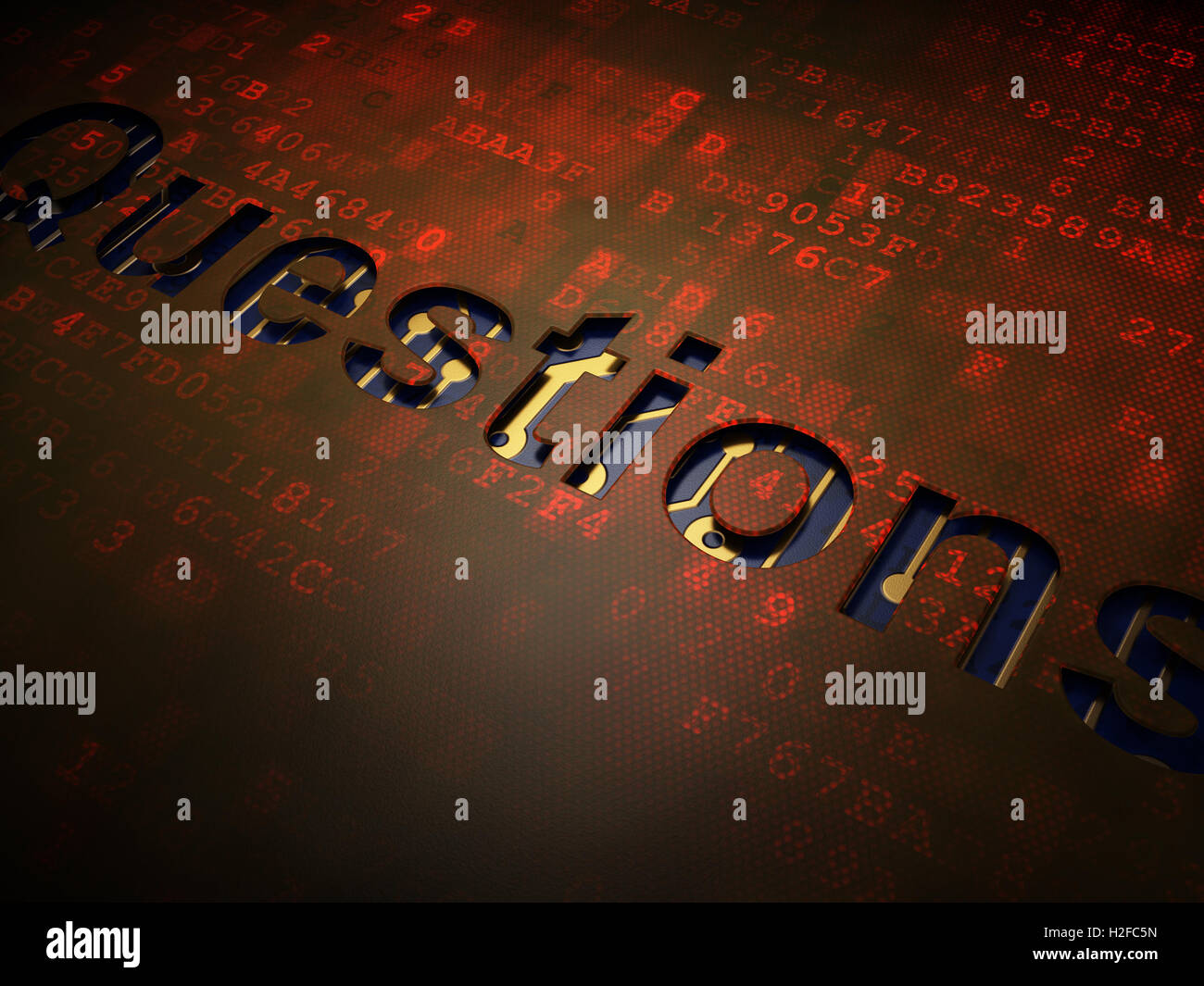 Education concept: Questions? on digital screen background Stock Photo ...