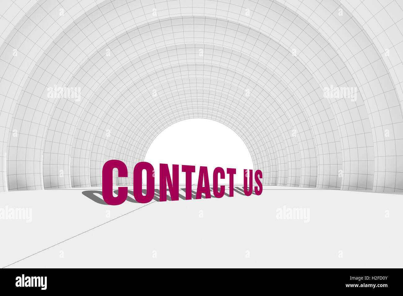 contact us text 3d over white background Stock Photo - Alamy