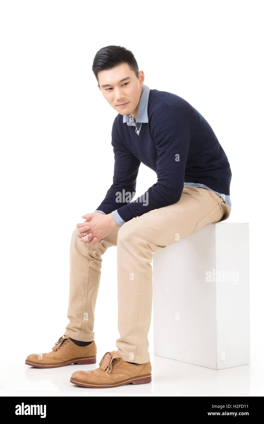 Asian guy sit Stock Photo - Alamy