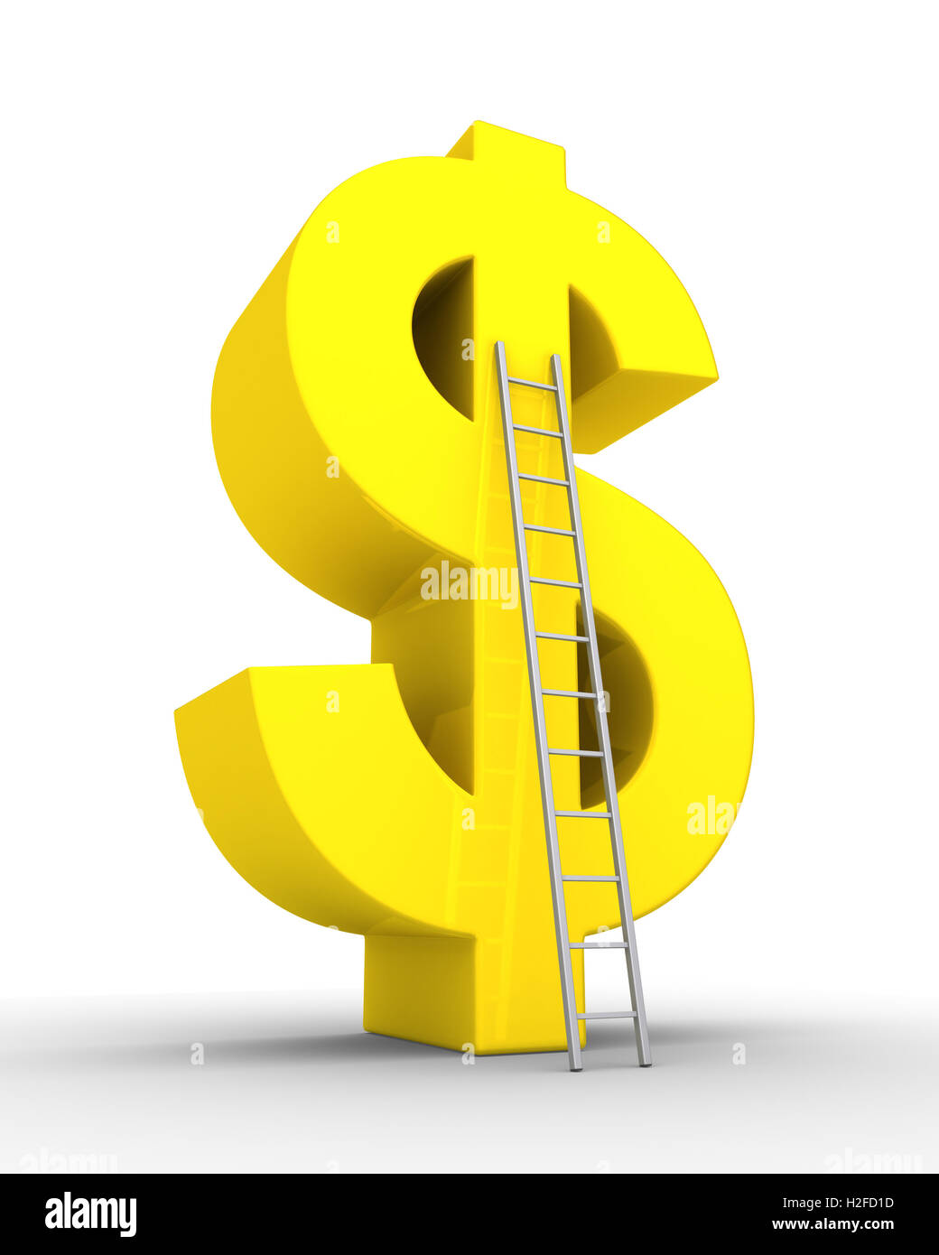 Dollar symbol and a ladder Stock Photo - Alamy