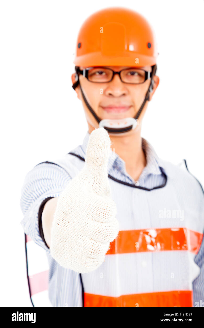 Male worker show a handshake Stock Photo - Alamy