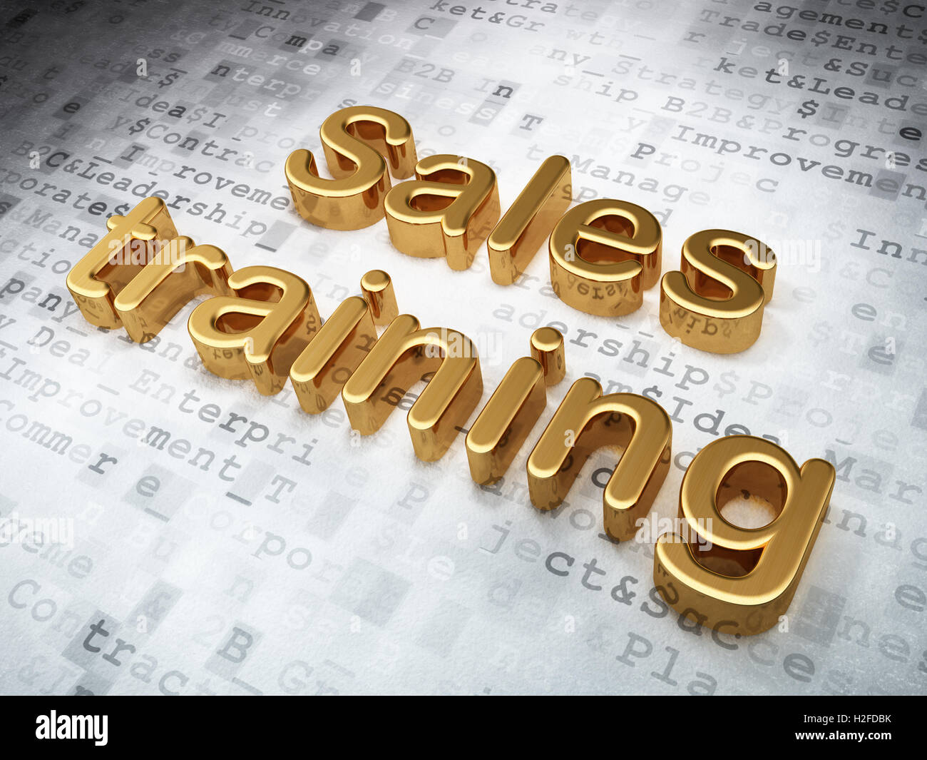 Advertising concept: Golden Sales Training on digital background Stock ...