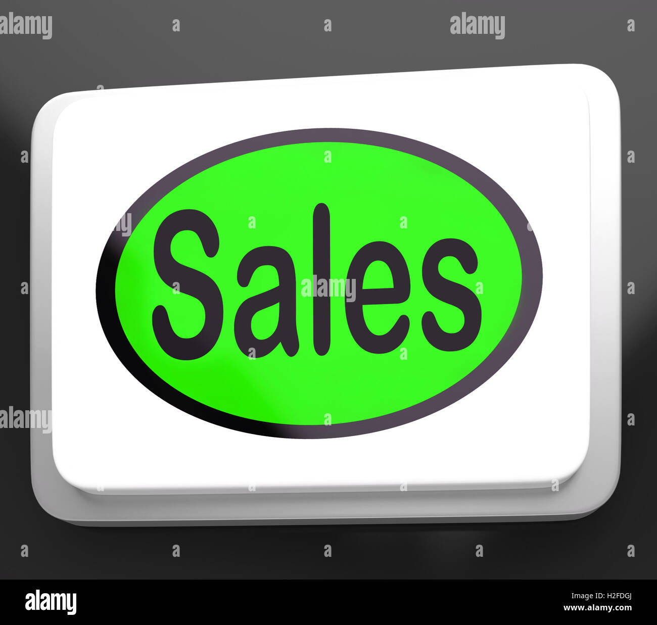 Sales Button Shows Promotions And Deals Stock Photo - Alamy