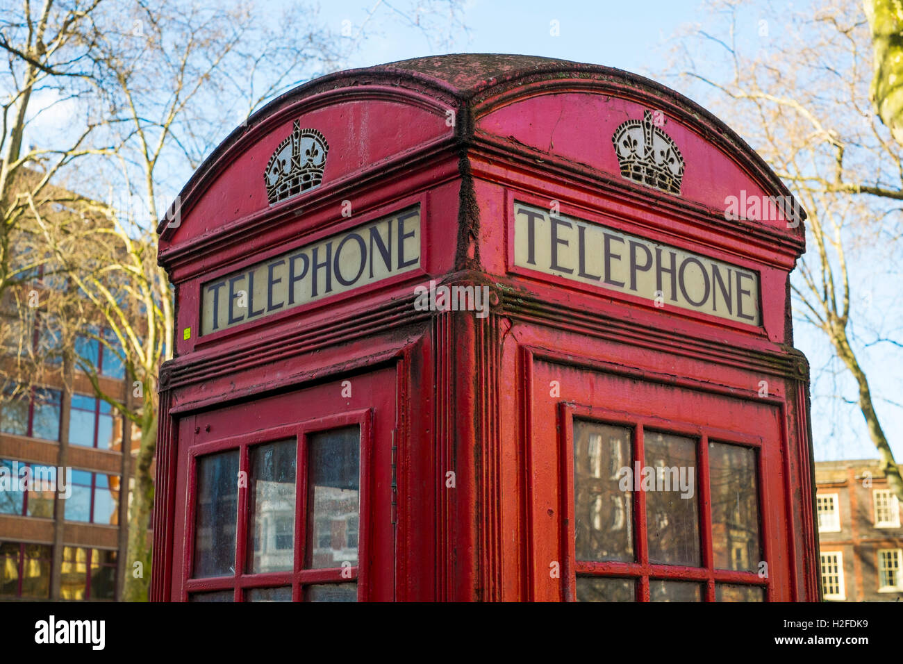 Red phone booth Stock Photo - Alamy