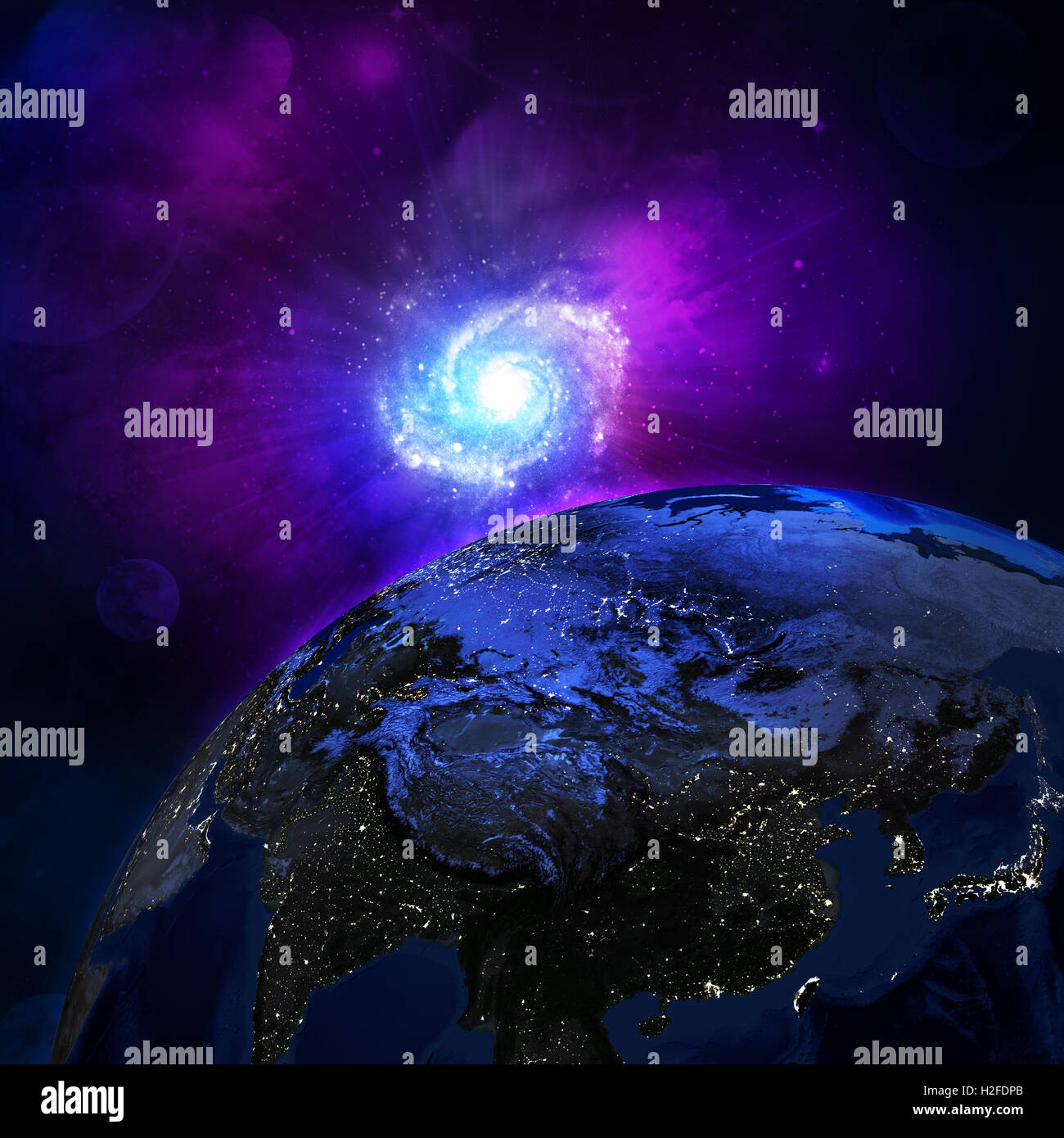 Earth globe spiral 3d hi-res stock photography and images - Alamy
