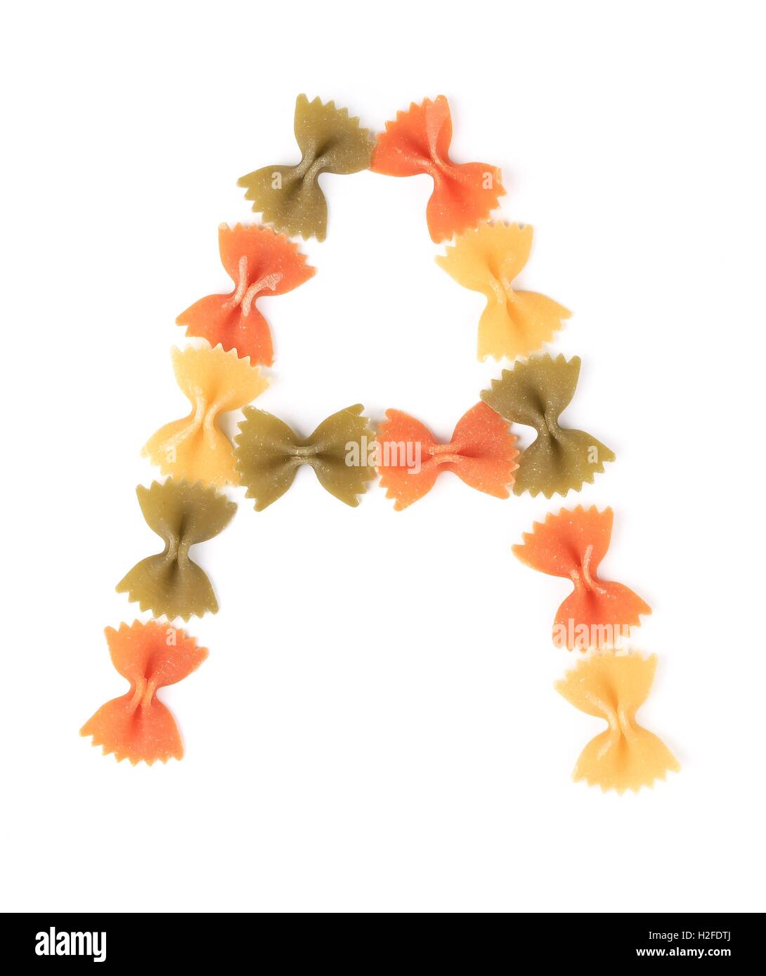 Letter A from the colorful pasta Stock Photo - Alamy