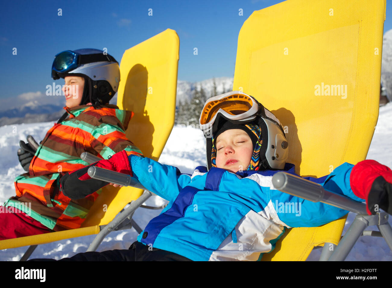 Winter, ski, sun and fun Stock Photo - Alamy