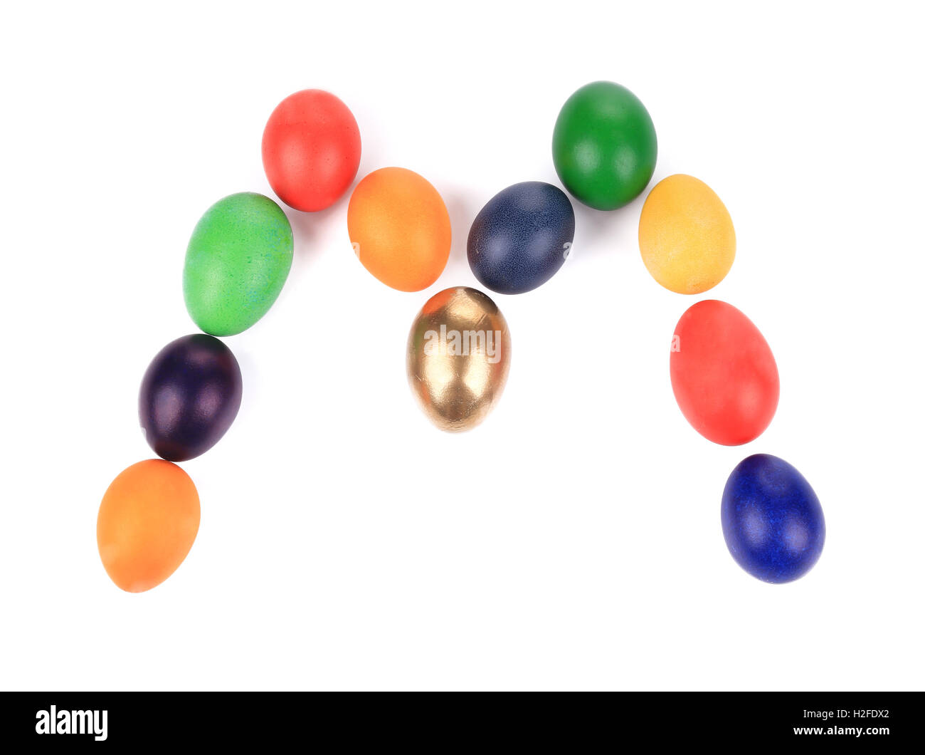 Letter M from the eggs for easter Stock Photo - Alamy