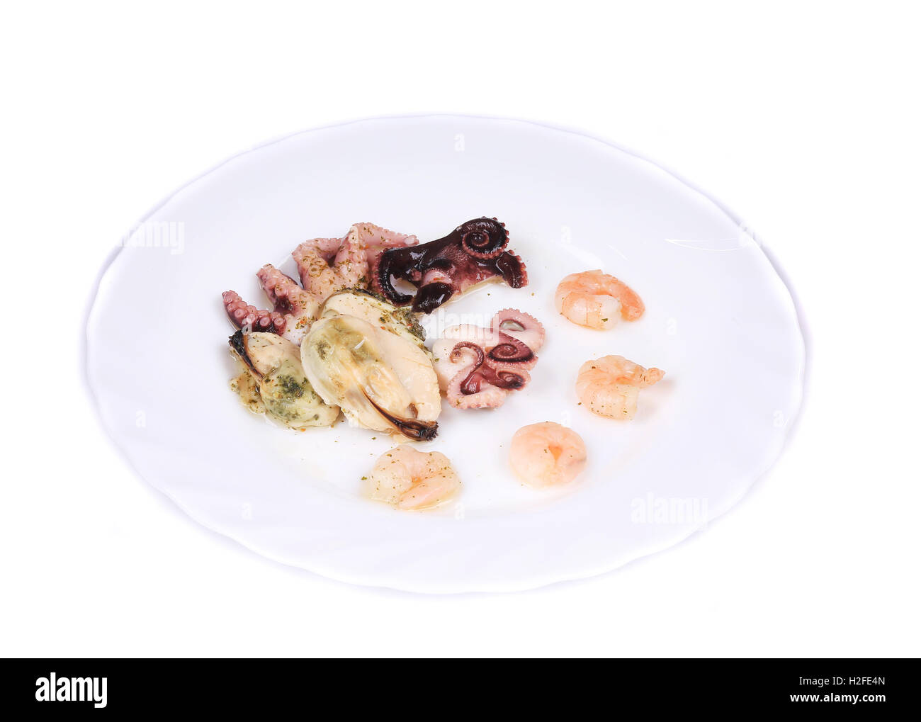 Delicious seafood on a plate Stock Photo - Alamy