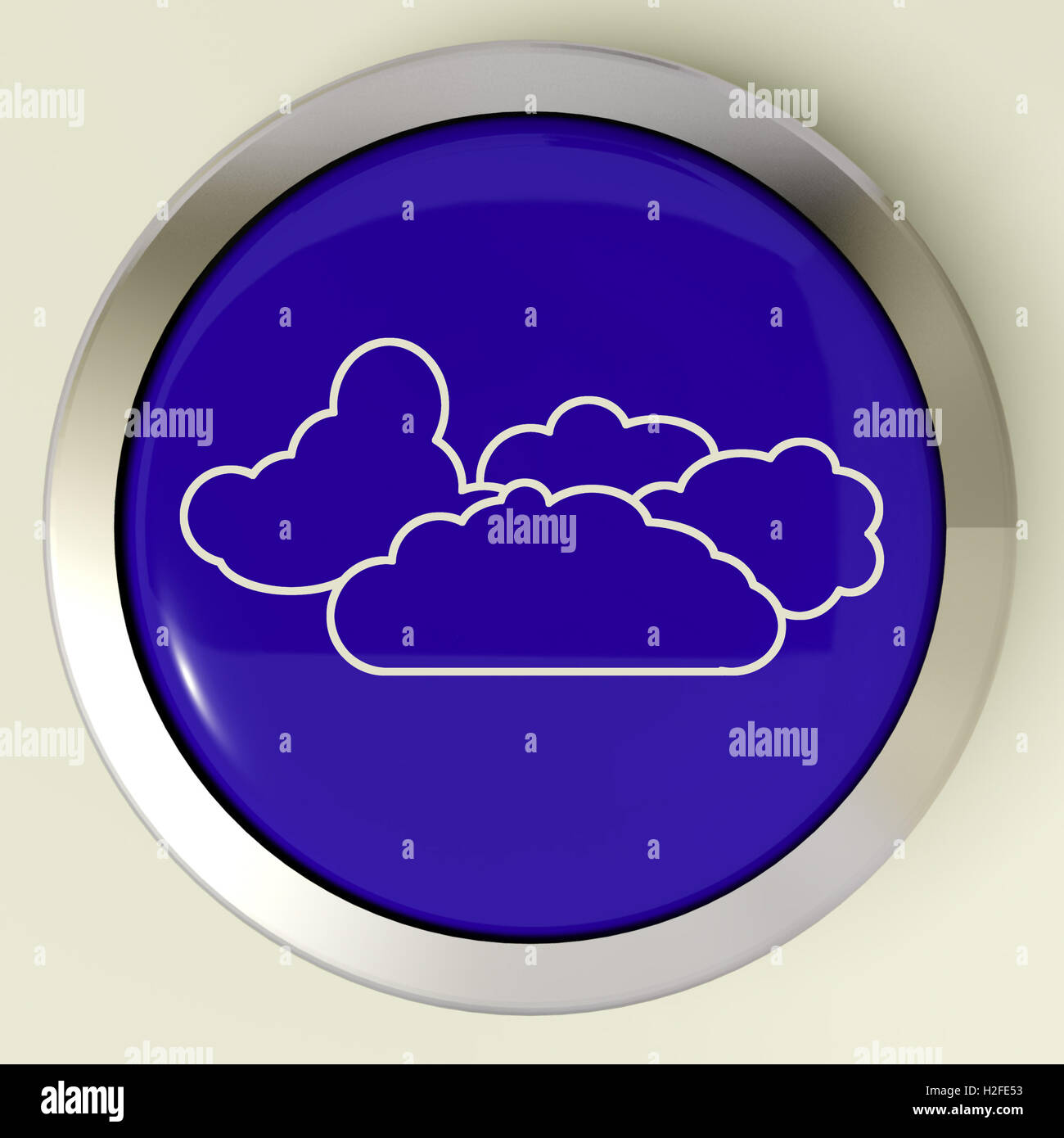 Cloud Button Means Rain Rainy Weather Stock Photo - Alamy