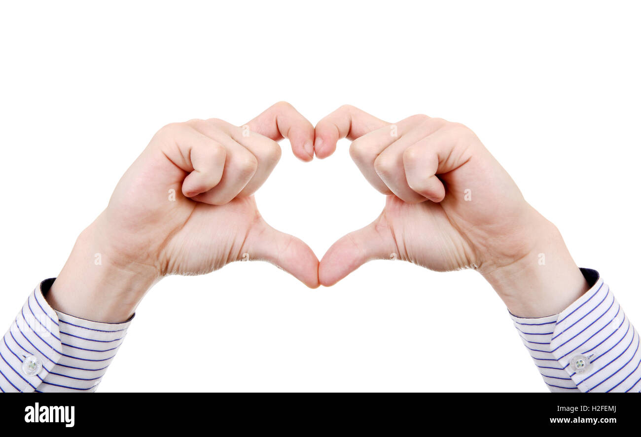 Hands in Heart shape Stock Photo - Alamy