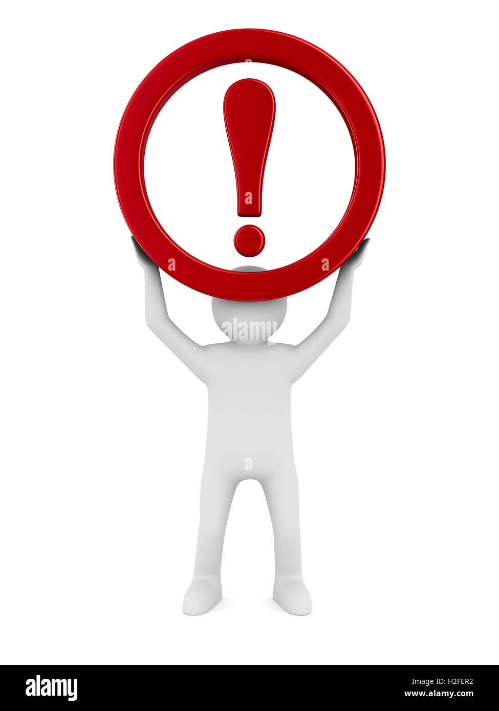 Attention. traffic sign on white background. Isolated 3D image Stock ...