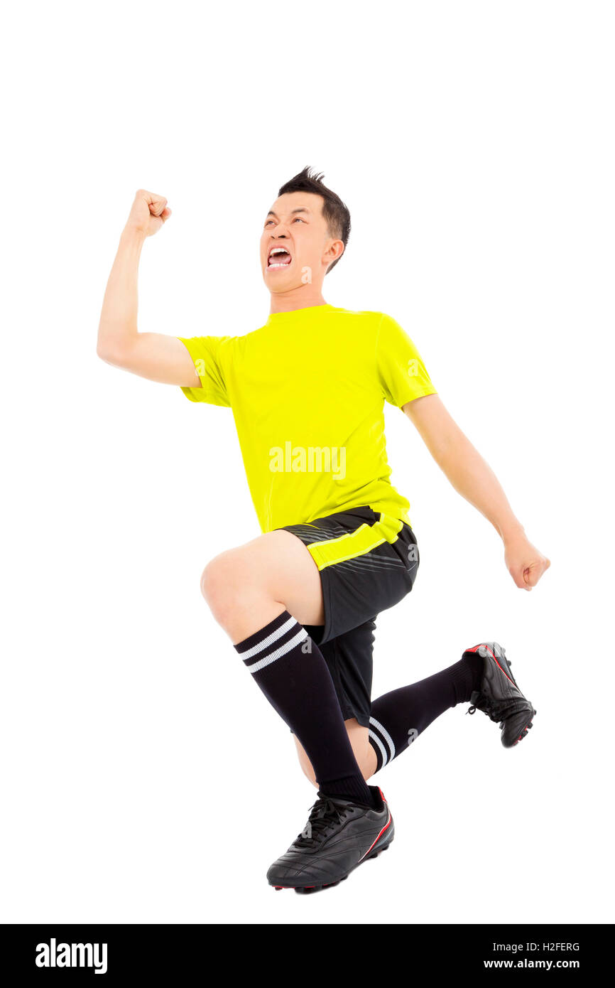 Footballer kneeling Cut Out Stock Images & Pictures - Alamy