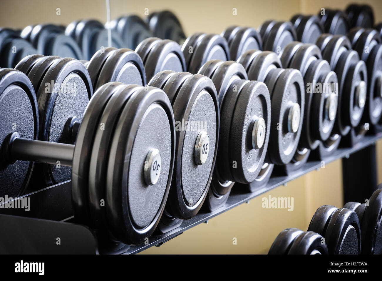 Barbells rack hi-res stock photography and images - Alamy