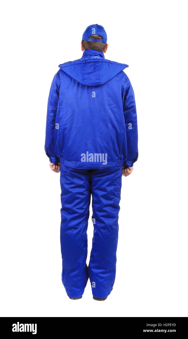 Worker in blue uniform Stock Photo - Alamy