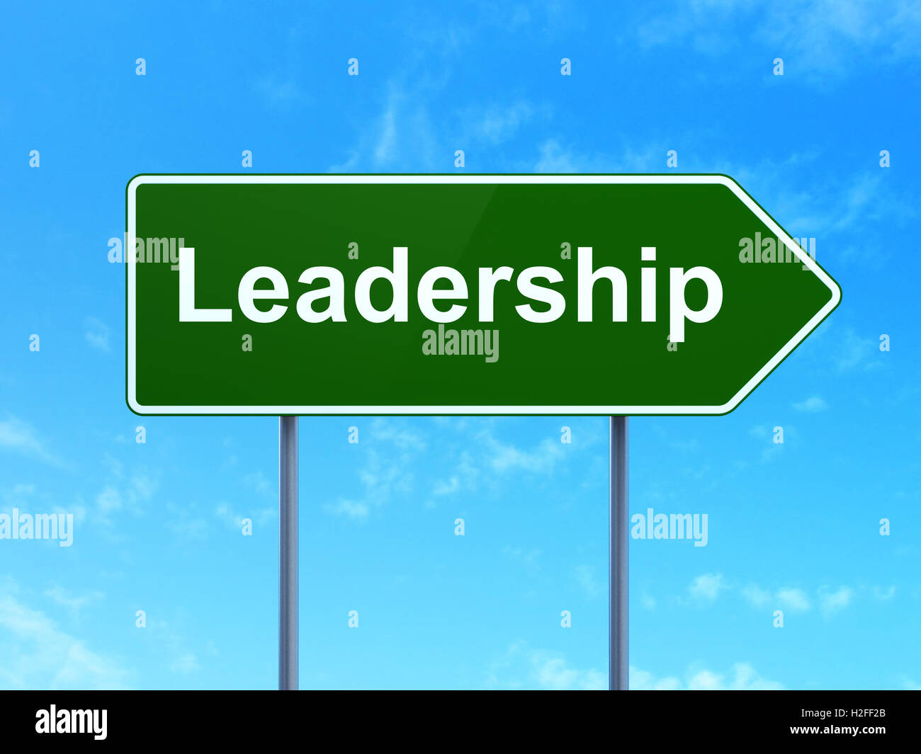 Finance concept: Leadership on road sign background Stock Photo - Alamy