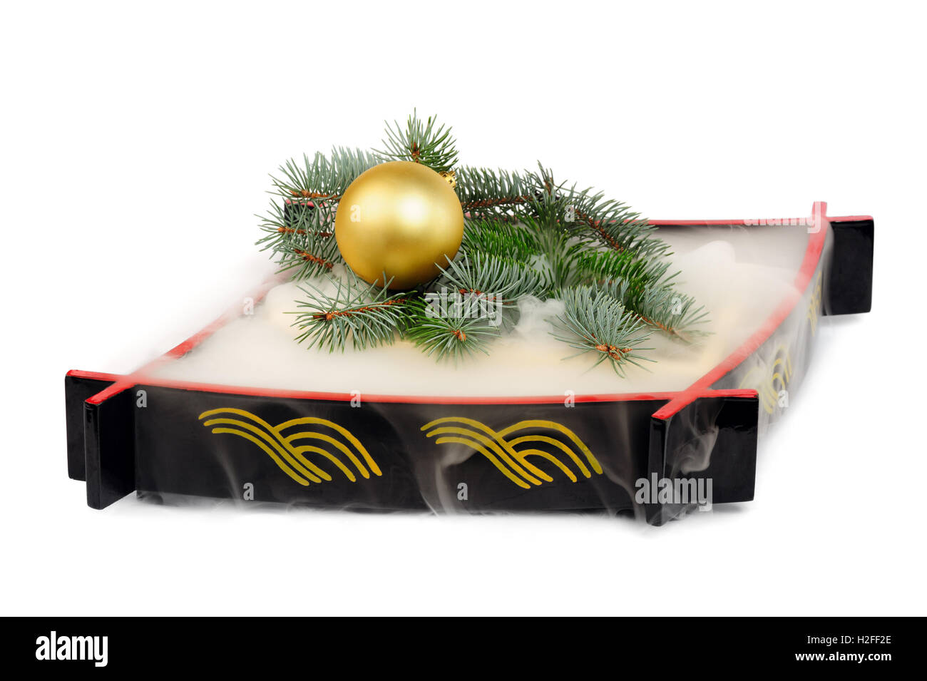 Christmas decoration with mist Stock Photo - Alamy