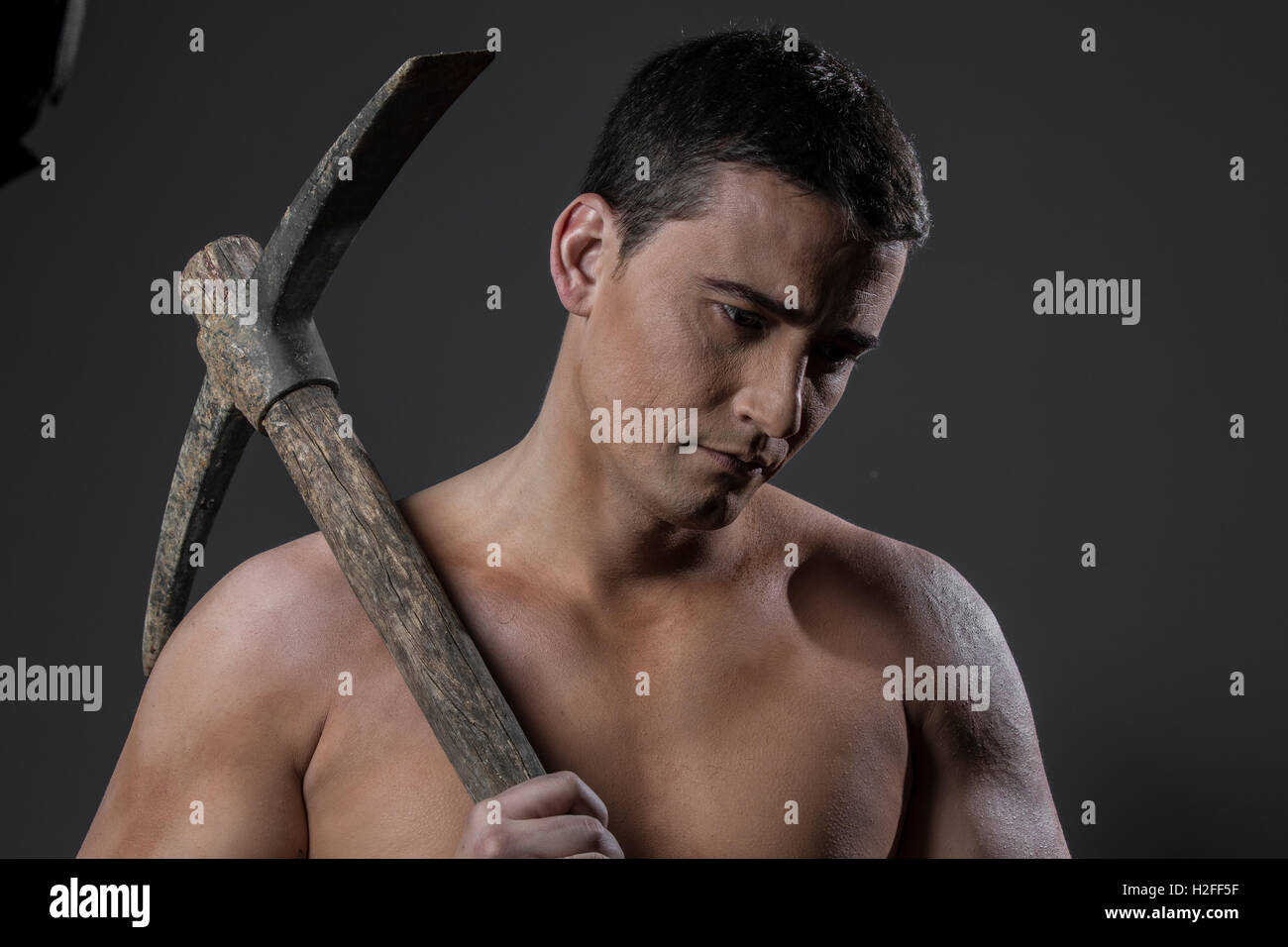 Engineer, Construction worker portrait holding a peak Stock Photo - Alamy