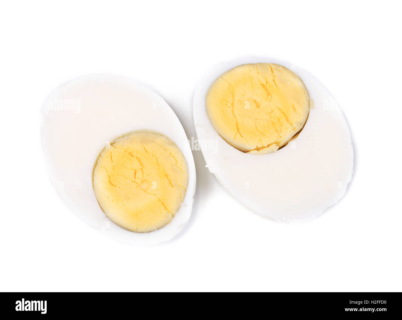 Boiled egg halves yellow Cut Out Stock Images & Pictures - Alamy