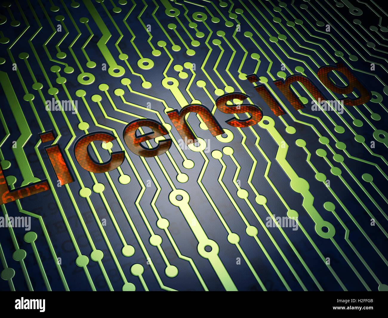 Law concept: Licensing on circuit board background Stock Photo - Alamy