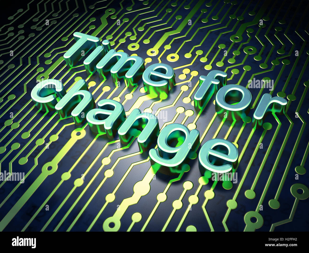 Timeline concept: Time for Change on circuit board background Stock ...