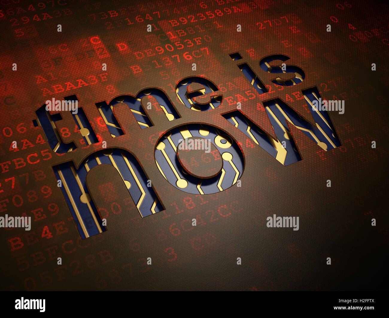 Timeline concept: Time is Now on digital screen background Stock Photo ...