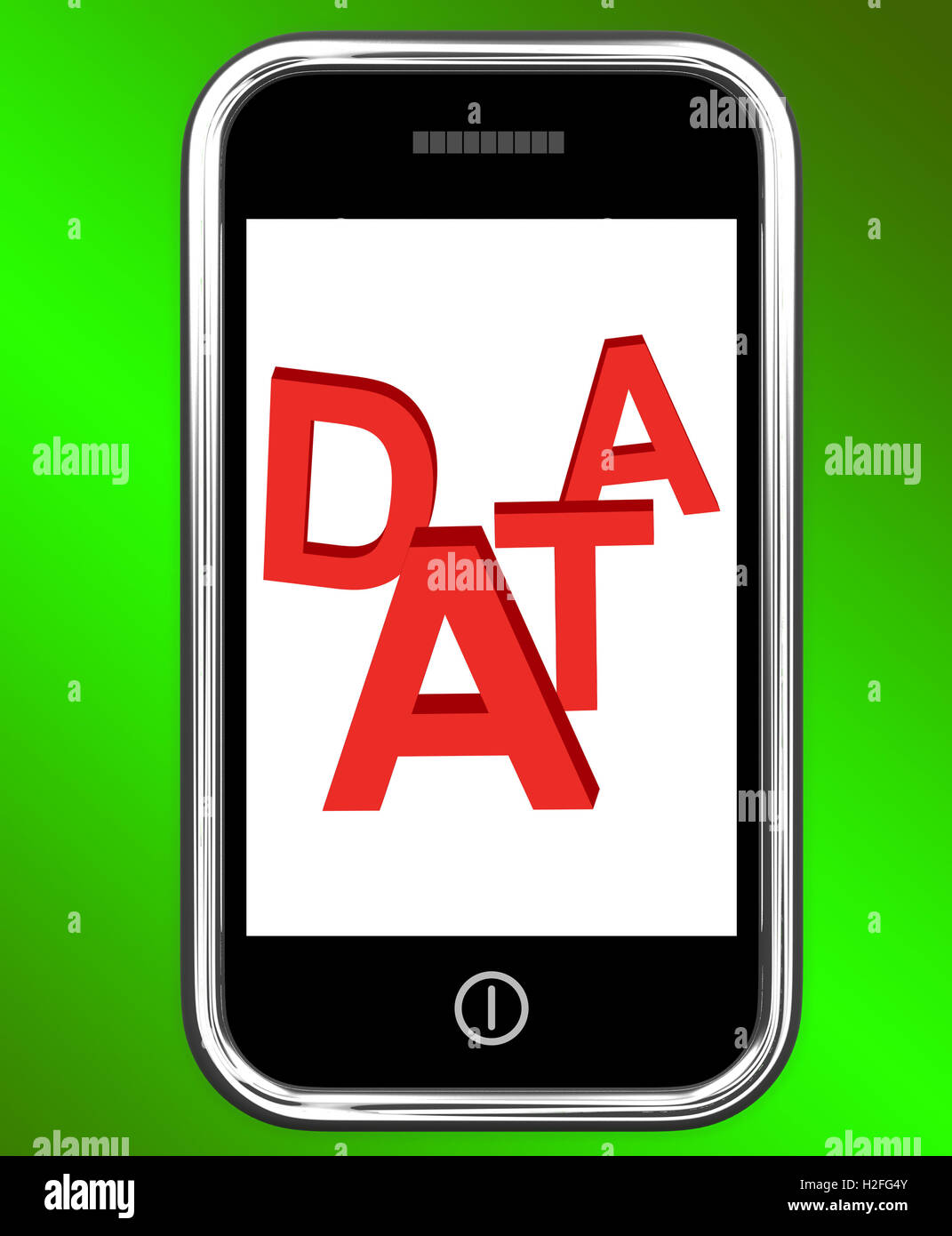 Data On Phone Shows Facts Information Knowledge Stock Photo - Alamy