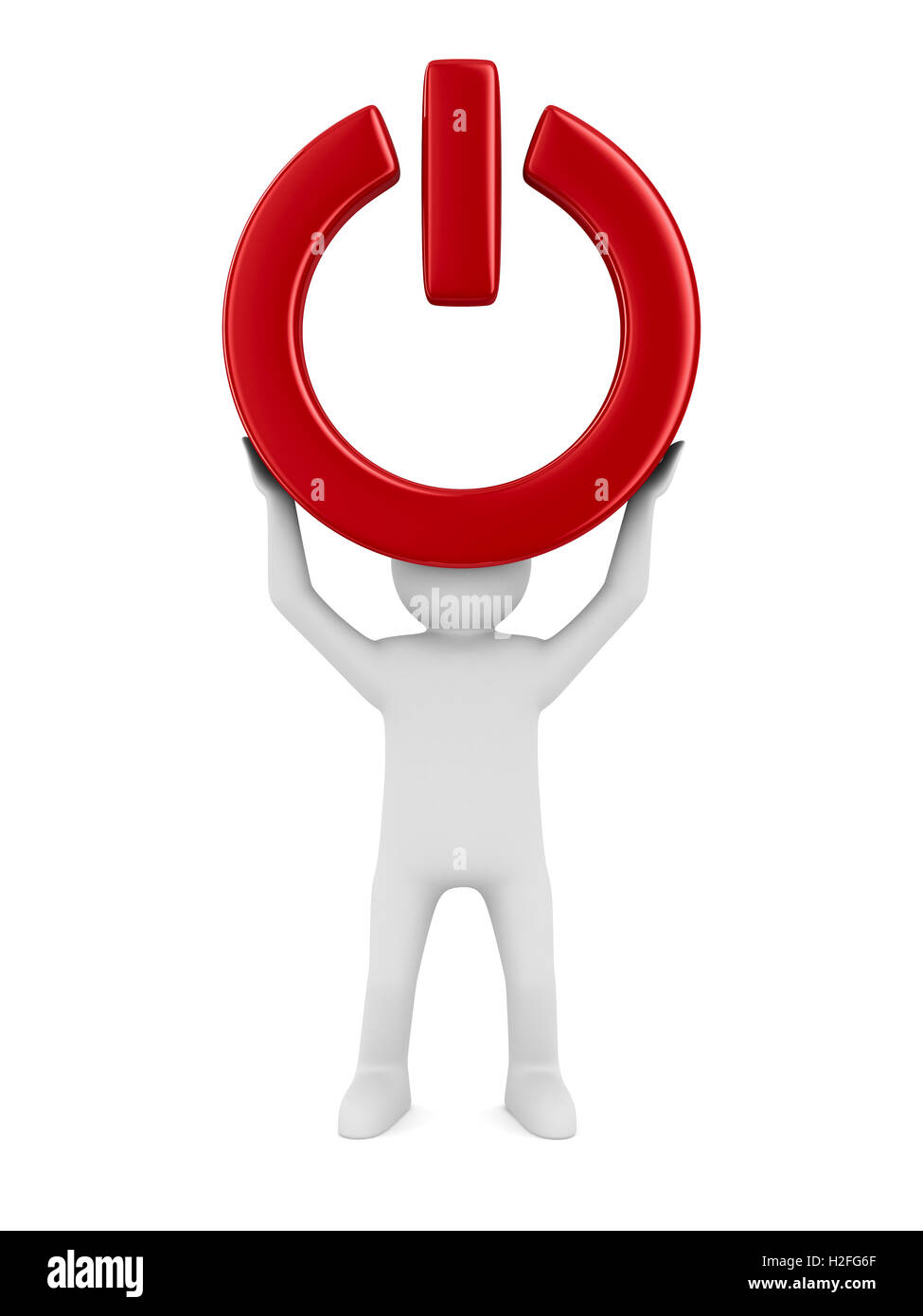 power sign on white background. Isolated 3D image Stock Photo - Alamy